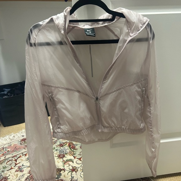 Nike | Jackets & Coats | Nike Light Pink Sheer Jacket | Poshmark